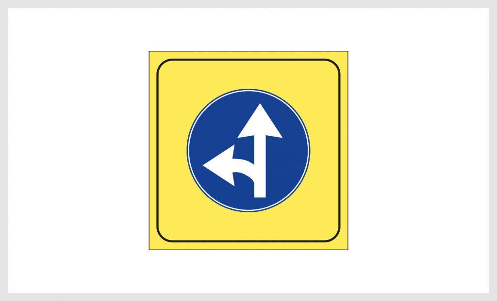 Driving Straight Ahead Or Turning Left Mandatory Traffic Sign – Sinerji ...